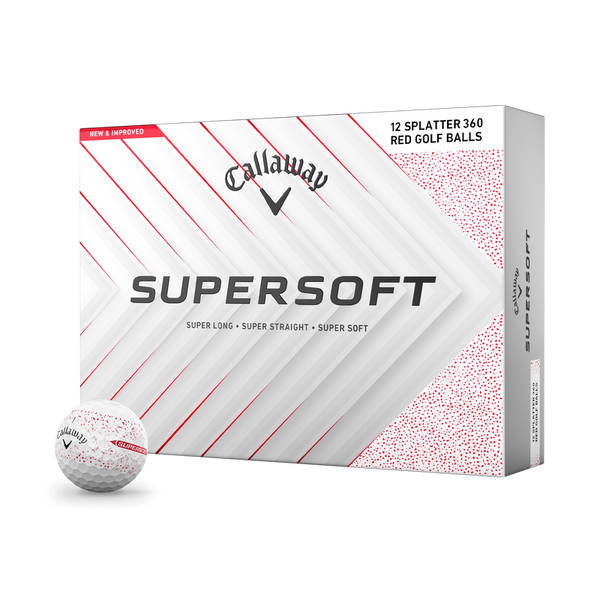 Callaway Supersoft RED SPLATTER Golf Balls ( Dozen ) – GolfWarehouseUK